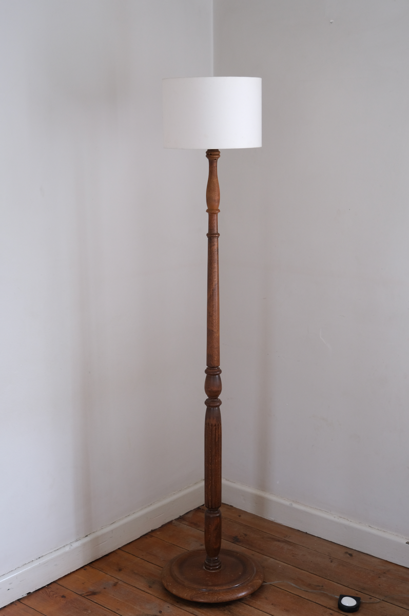 Tall standing wooden lamp – Maison Cape Town